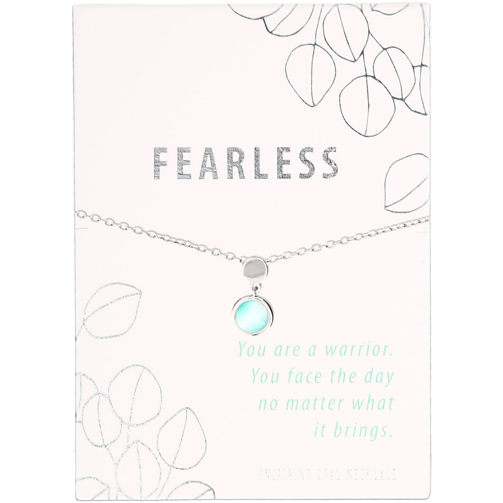 Fearless Forget-Me-Not Opal 16.5"-18.5" Rhodium Plated Inspirational N ...