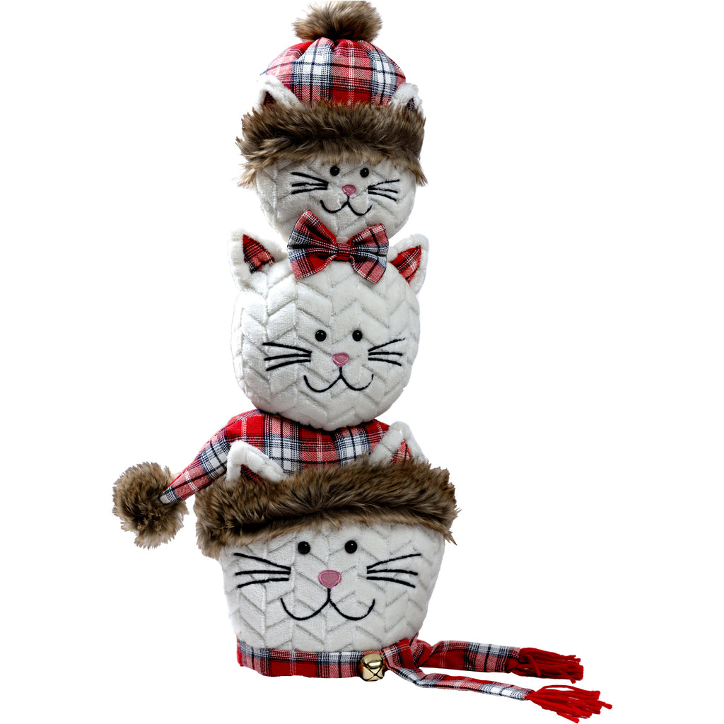 Festive Felines 25" Plush Stacked Cats – Pavilion - Wholesale
