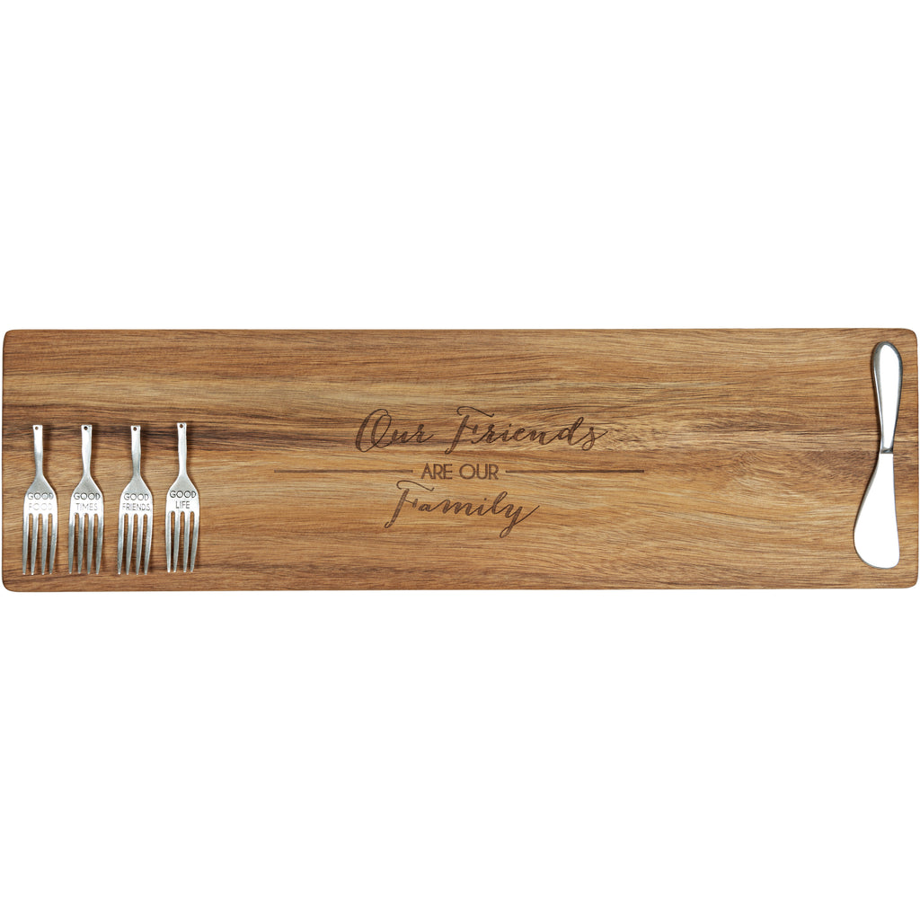 Friends are Family 21" Acacia Cheese/Bread Board Set – Pavilion - Wholesale
